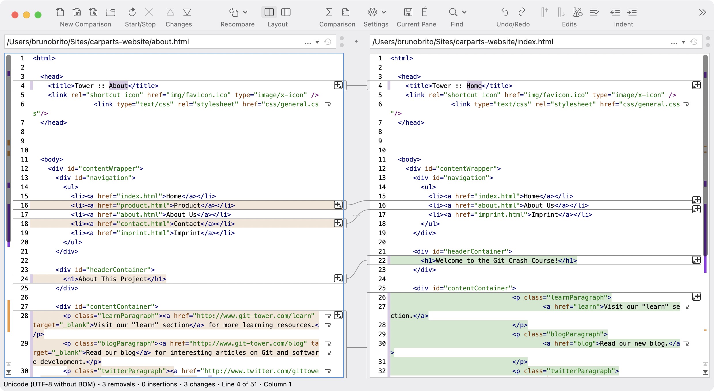 Diff Tools on macOS | Tower Blog