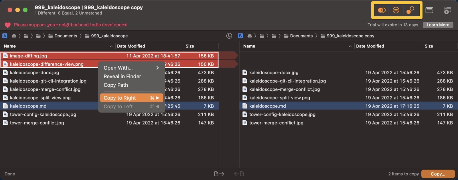 Better File Comparison with Kaleidoscope | Tower Blog
