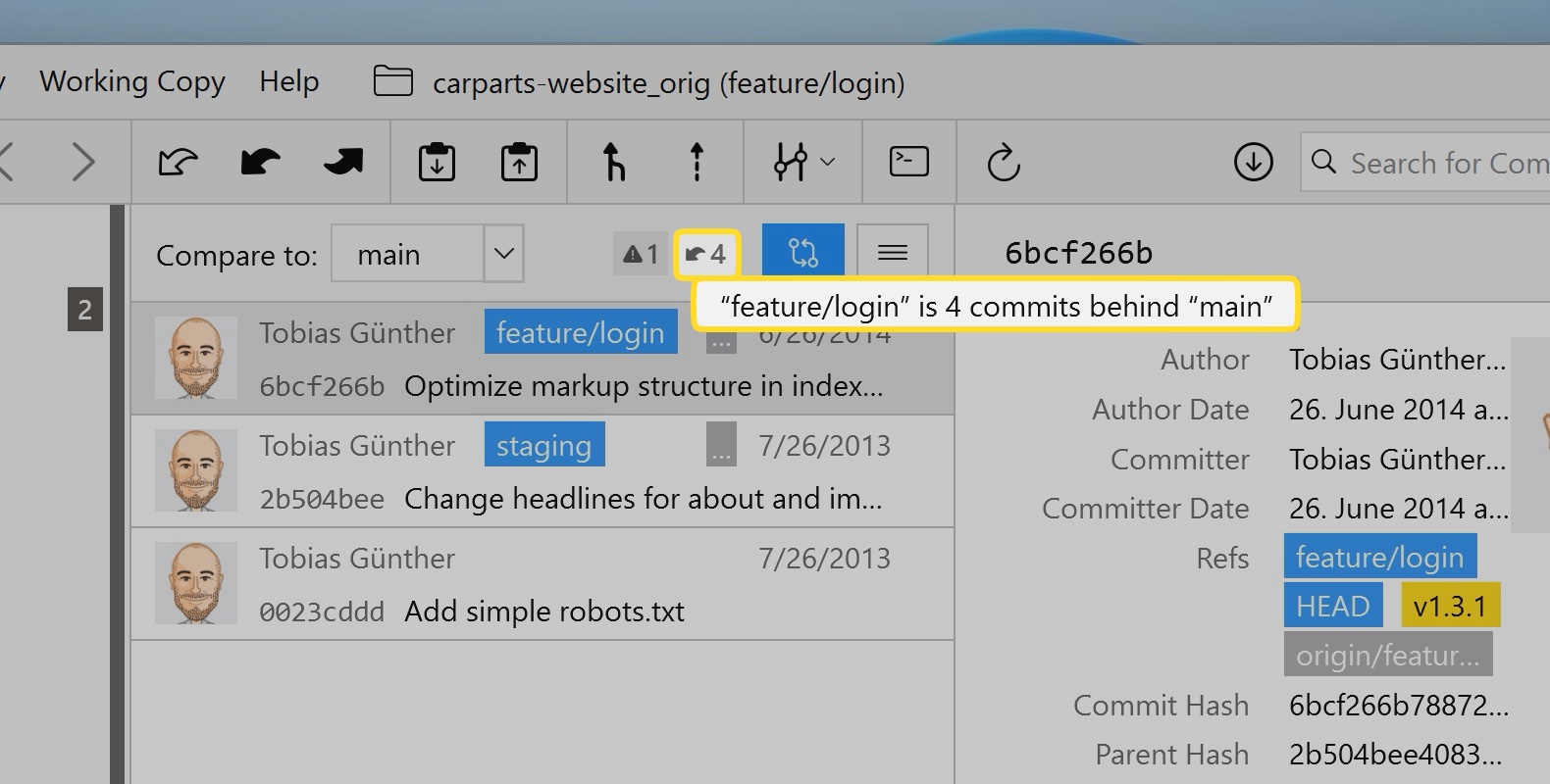Tower 6.0 for Windows — Branch Comparison | Tower Blog