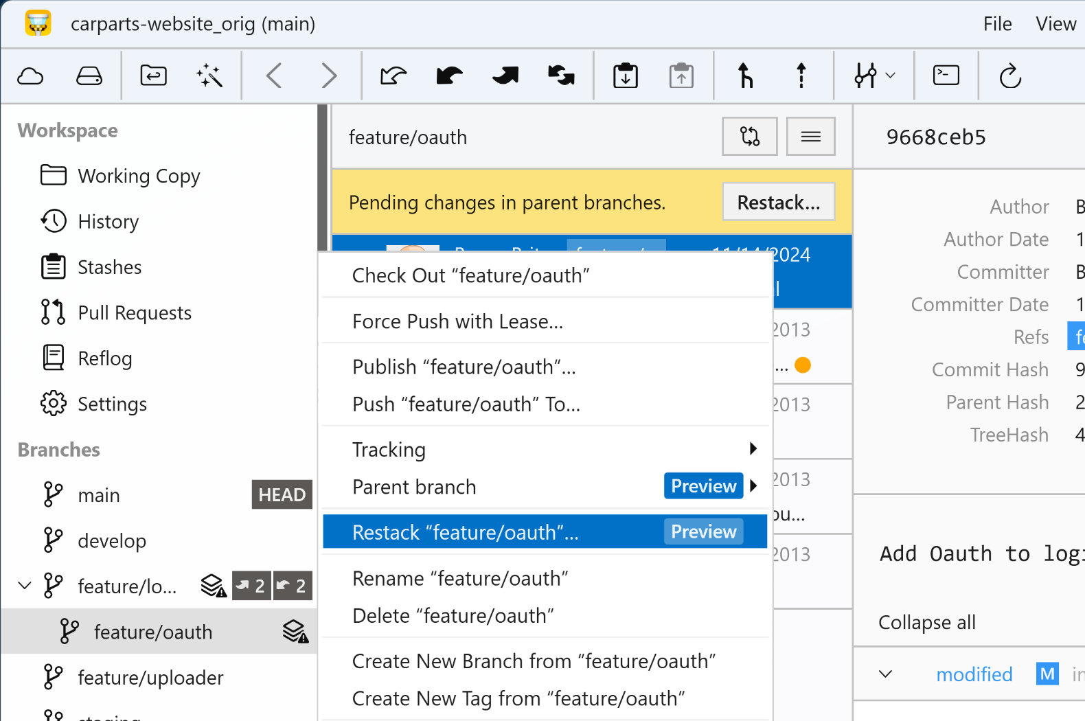 Tower 8.0 for Windows — Stacked Branches | Tower Blog