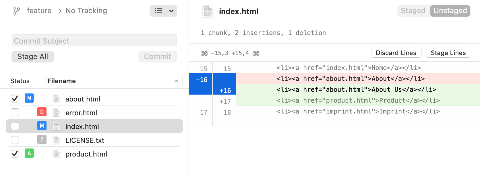 Inspecting Changes | Tower Help