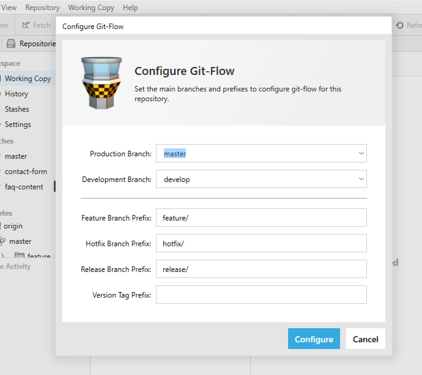 Workflows with git-flow | Learn Git Ebook (GUI Edition)