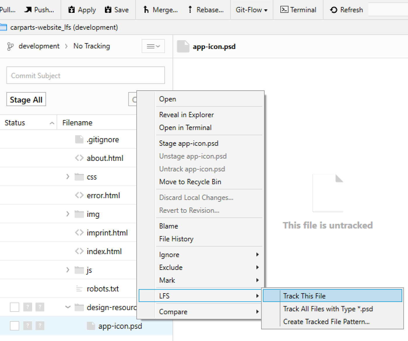 Handling Large Files with LFS | Learn Git Ebook (GUI Edition)