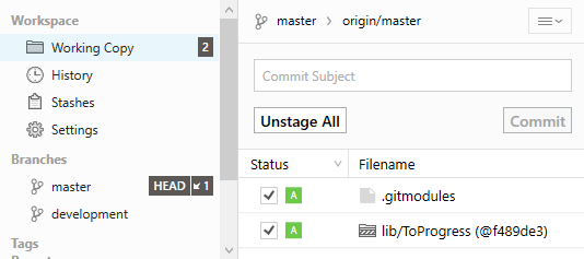 Submodules | Learn Git Ebook (GUI Edition)