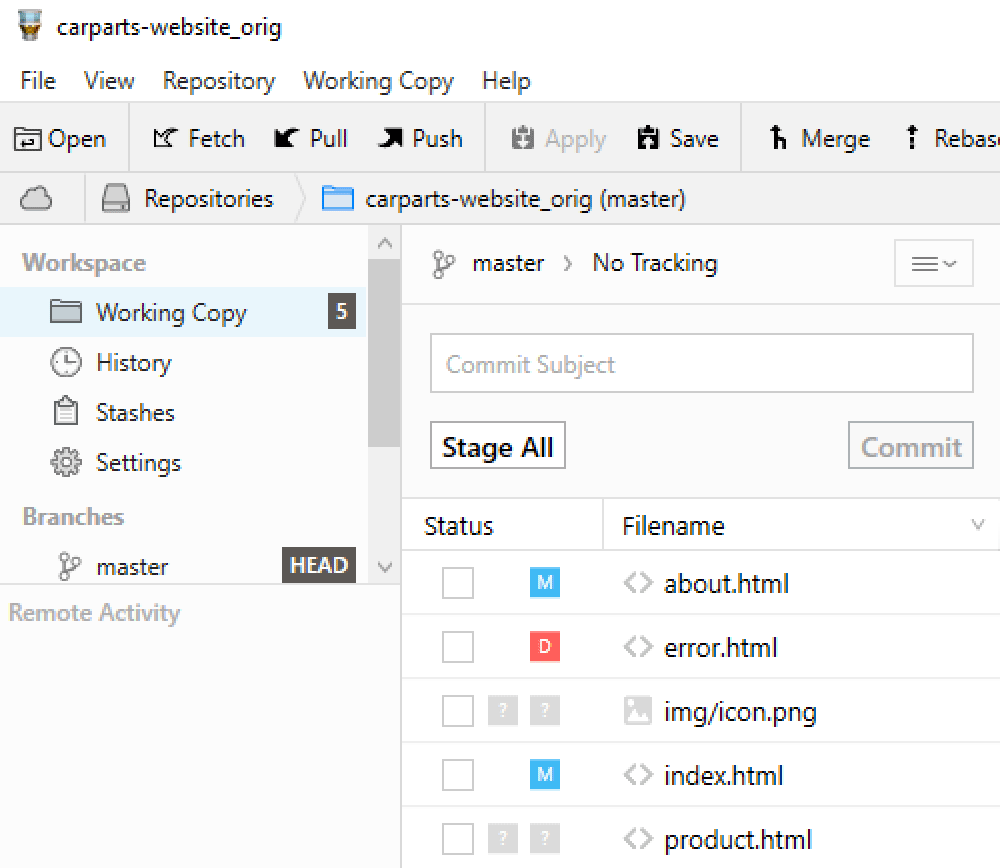 Working on Your Project | Learn Git Ebook (GUI Edition)
