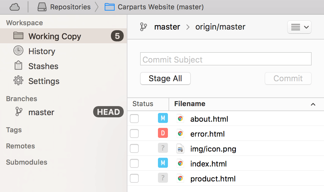 Working on Your Project | Learn Git Ebook (GUI Edition)