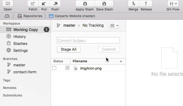Saving Changes Temporarily | Learn Git Ebook (GUI Edition)
