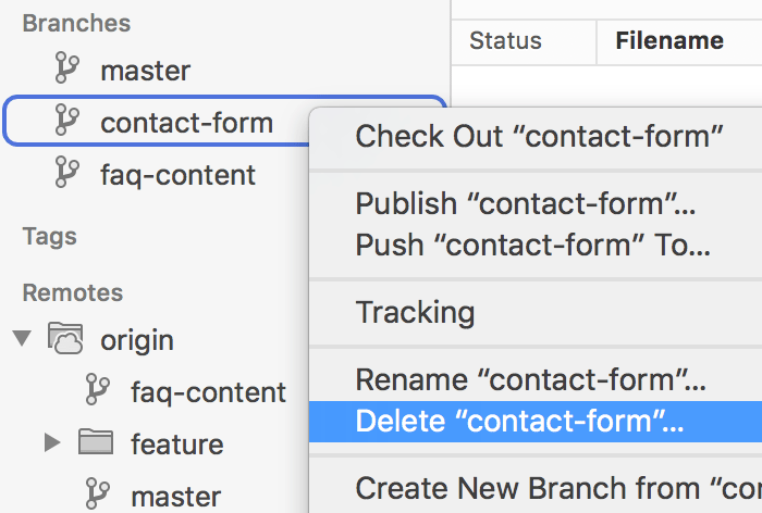 Deleting Branches | Learn Git Ebook (GUI Edition)