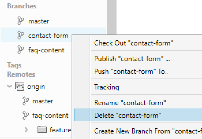 Deleting Branches | Learn Git Ebook (GUI Edition)
