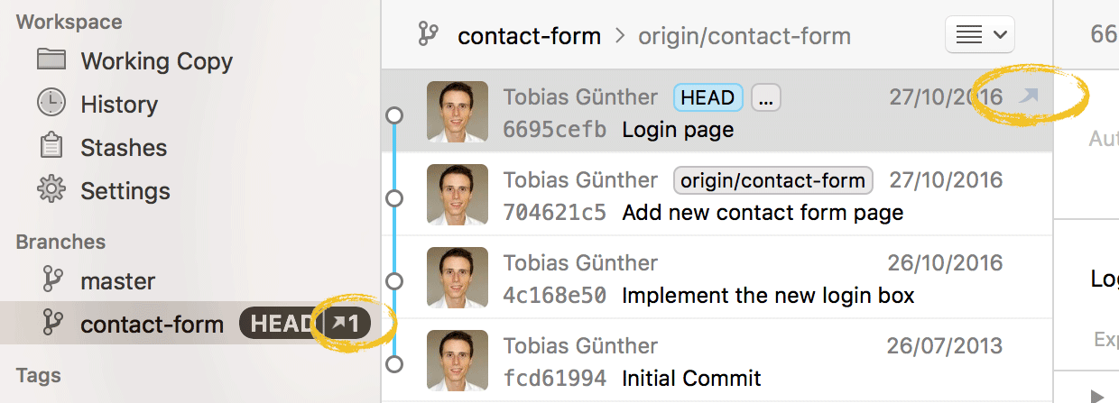 Inspecting Remote Data | Learn Git Ebook (GUI Edition)