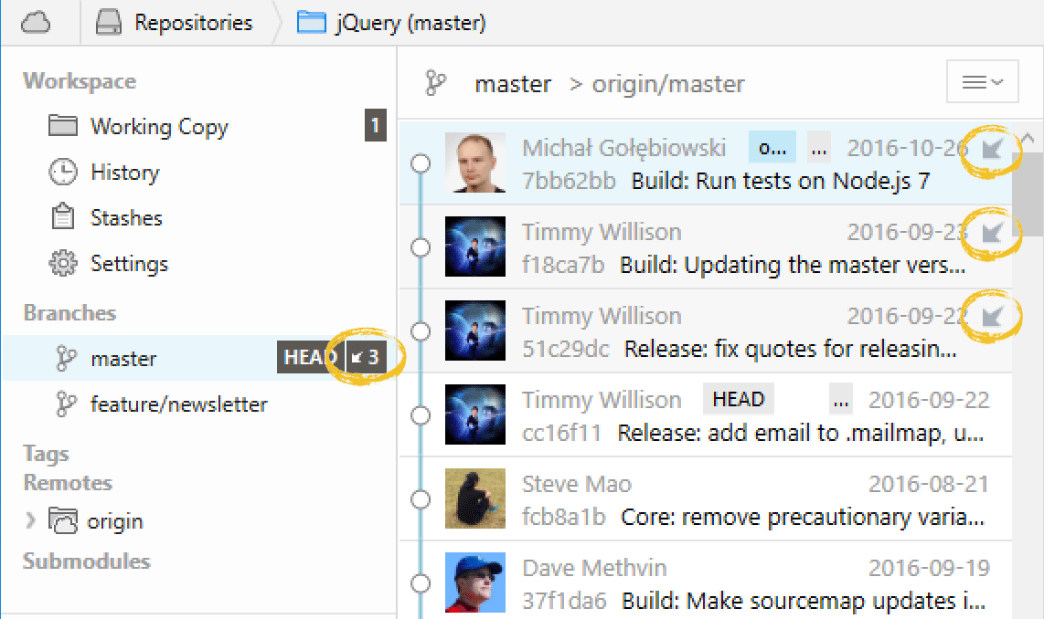 Integrating Remote Changes | Learn Git Ebook (GUI Edition)