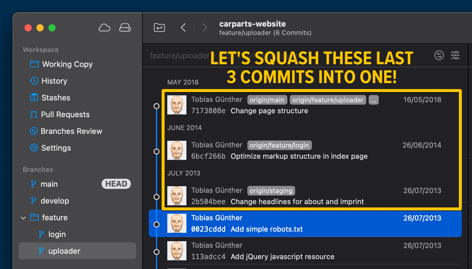 How To Squash Commits In Git Learn Version Control With Git